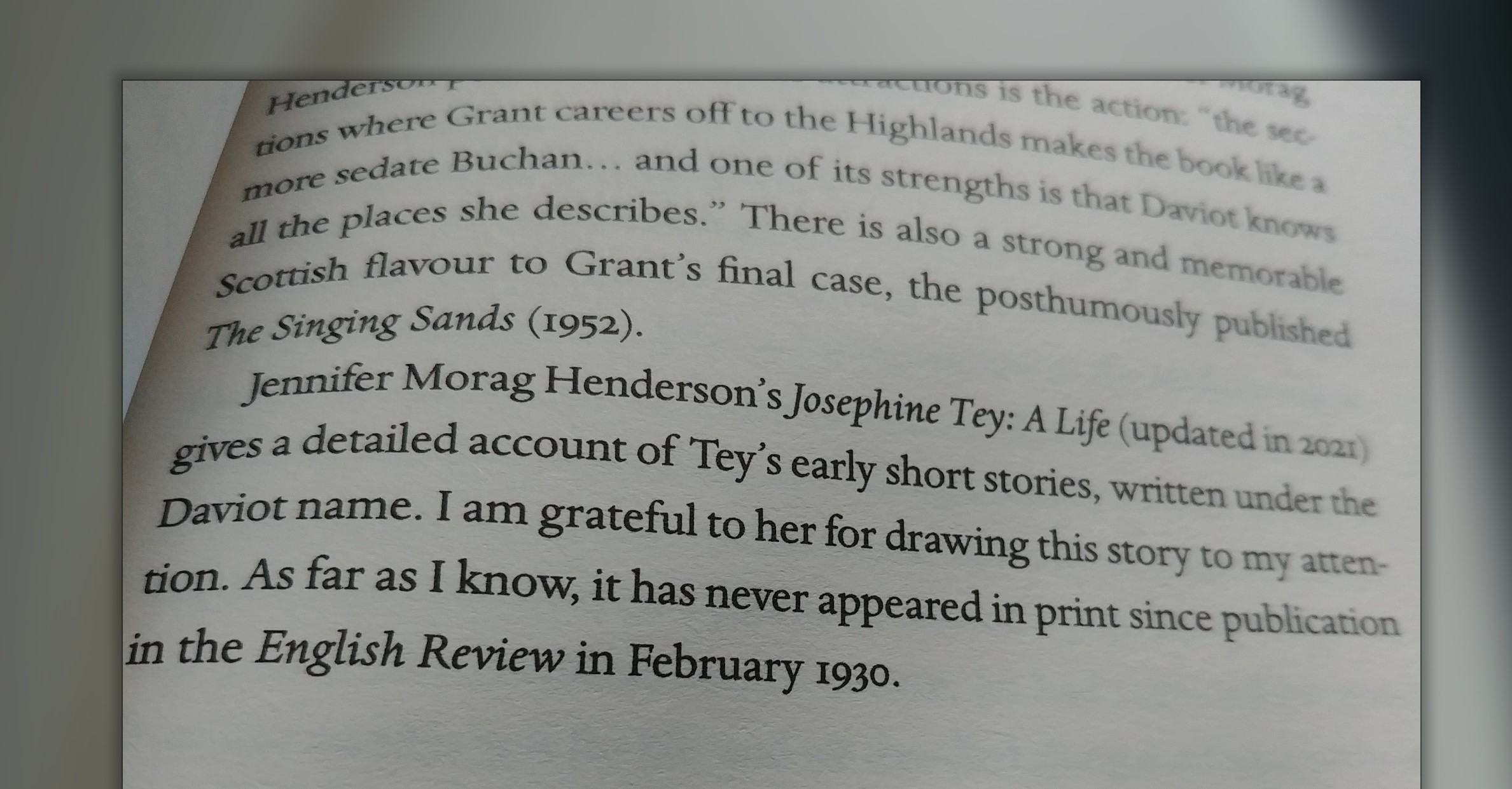 Josephine Tey’s short stories – Jennifer Morag Henderson